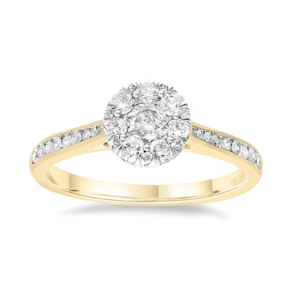 Circle Shape Ring with 0.60ct of Diamonds in 9kt Yellow Gold