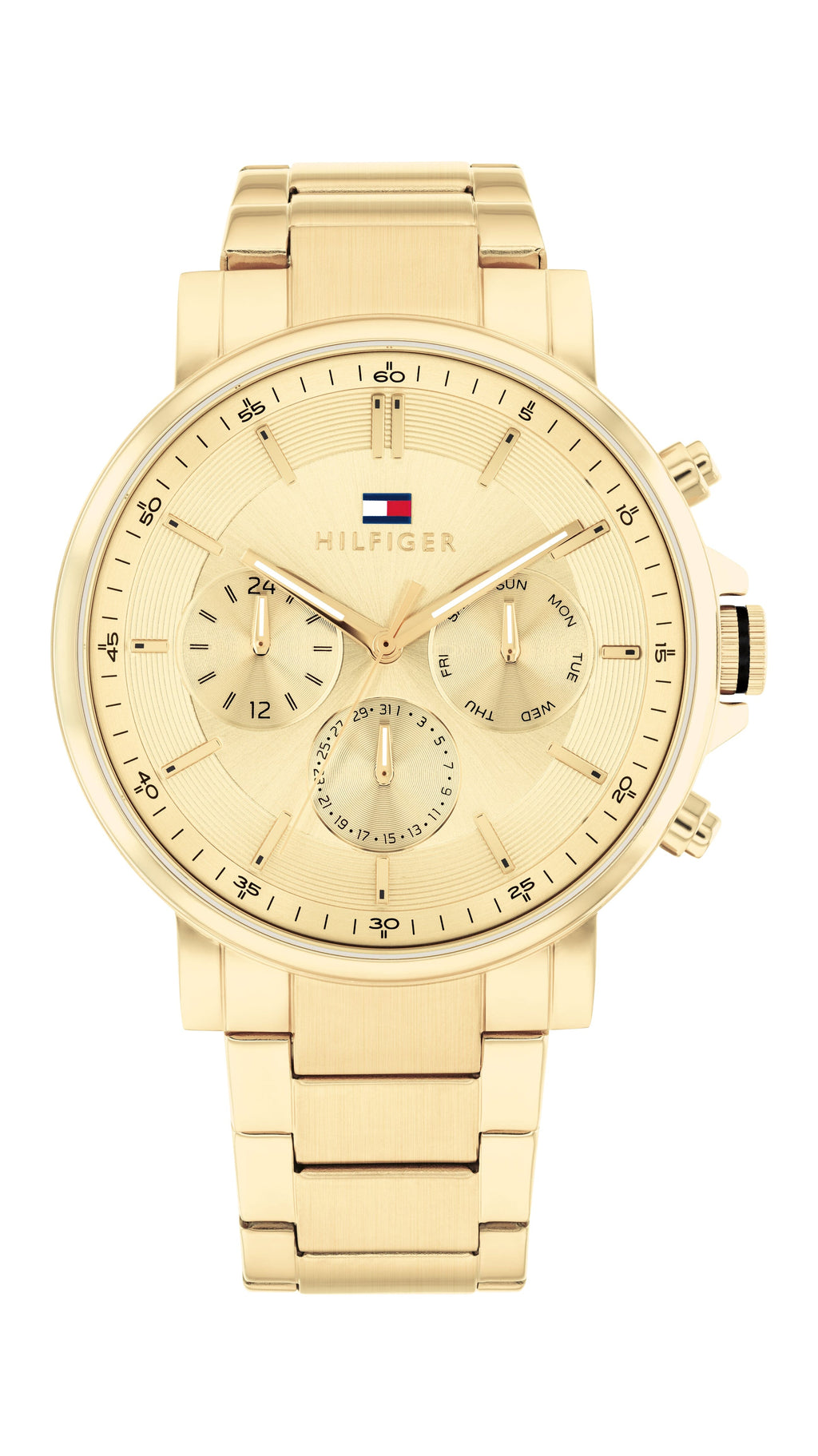 Tommy Hilfiger Tyson Ionic Plated Thin Gold Steel Champagne Dial Men's ...