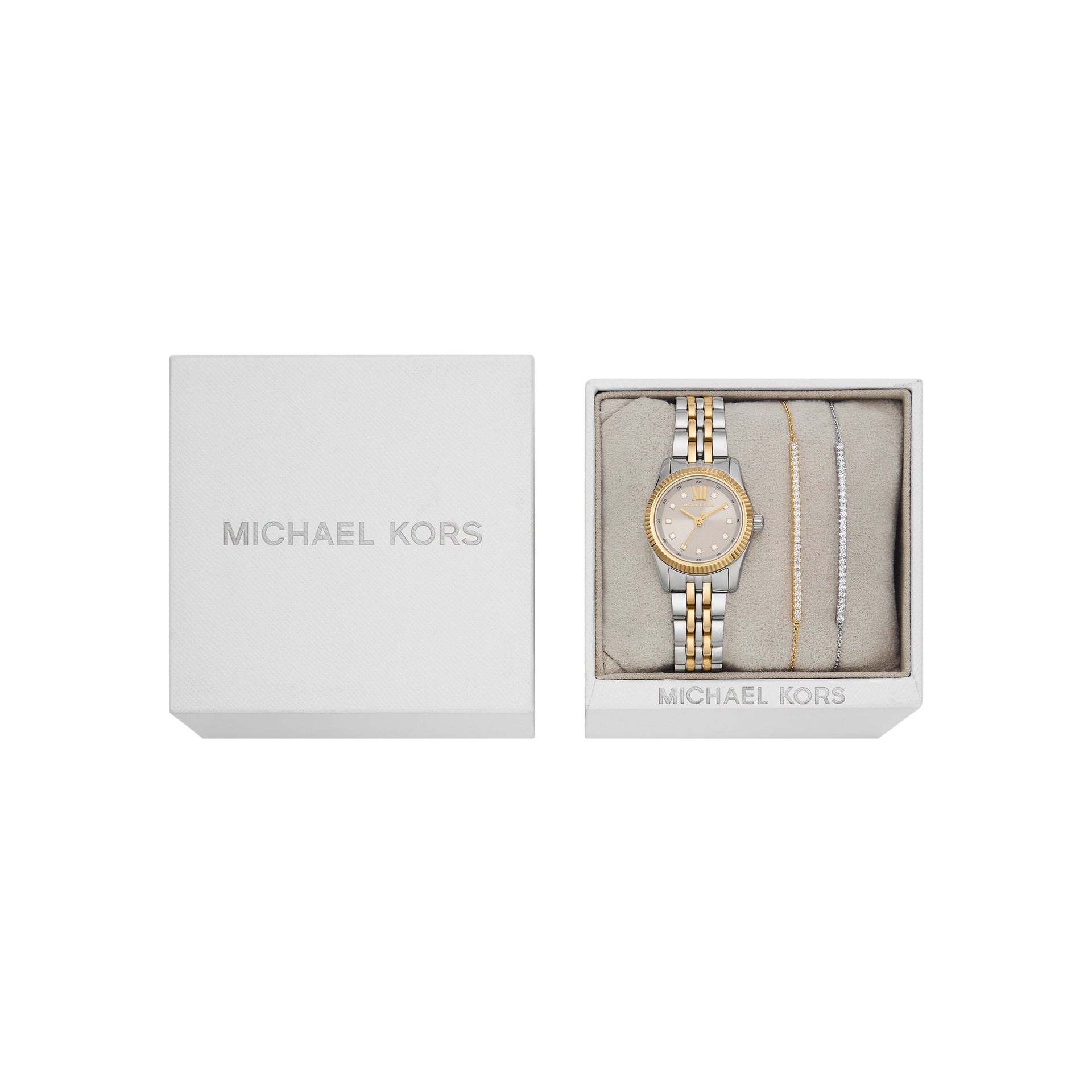 Michael Kors Lexington Three-Hand Two-Tone Stainless Steel Watch and ...
