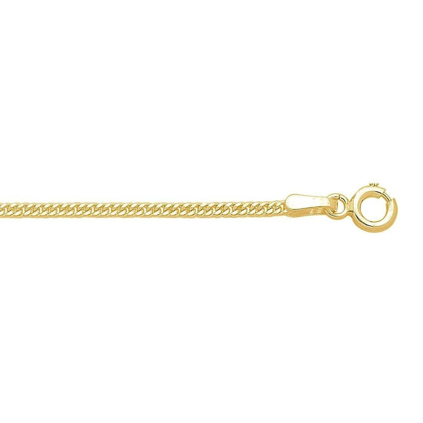 9kt Yellow Gold Curb Necklace Chain 40cm – Bevilles Jewellers