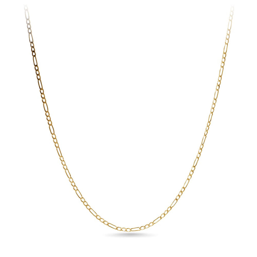 40cm 9kt Yellow Gold Figaro Chain Necklace