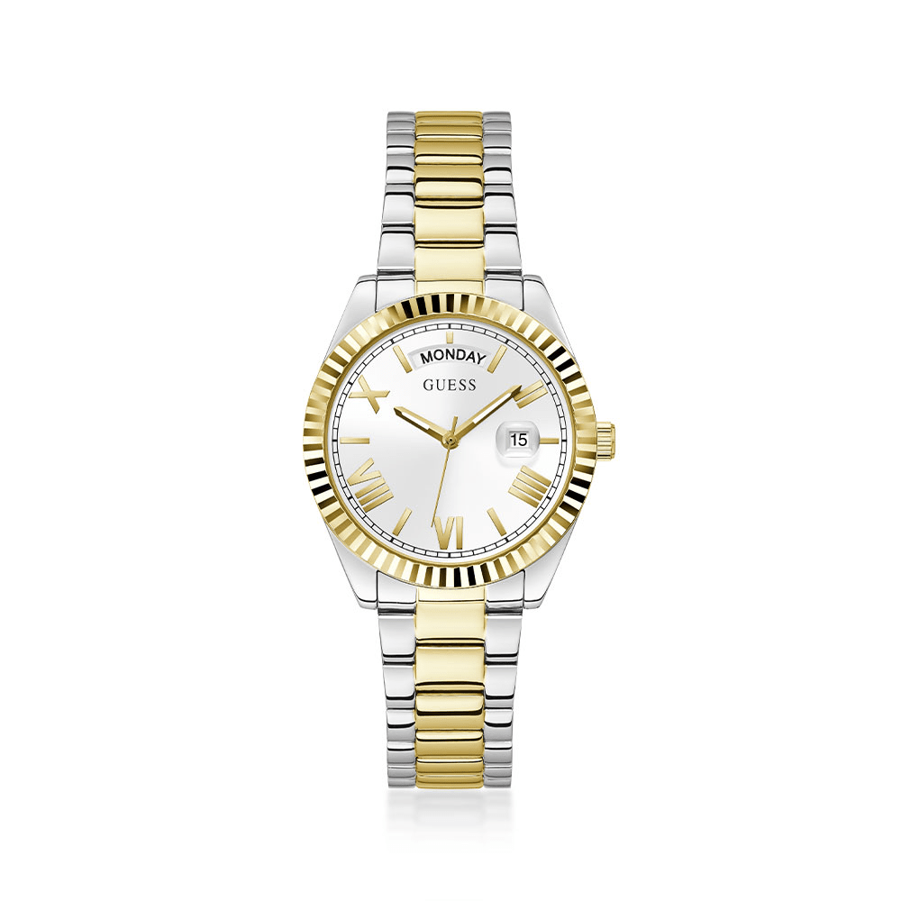 Guess Dress Luna Dress Two-Tone Day/Date Women's Watch GW0308L6