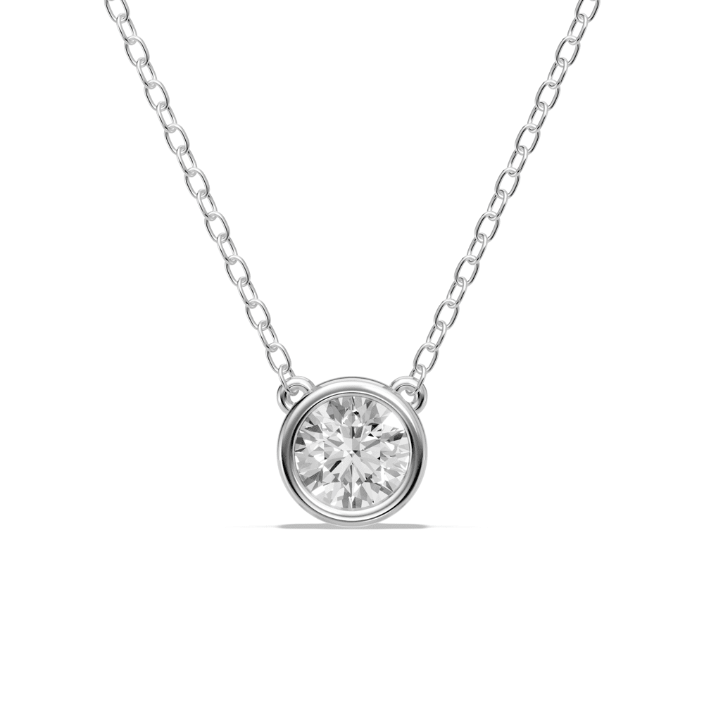 Bezel Pendant Necklace with 0.80ct of Laboratory Grown Diamonds in ...