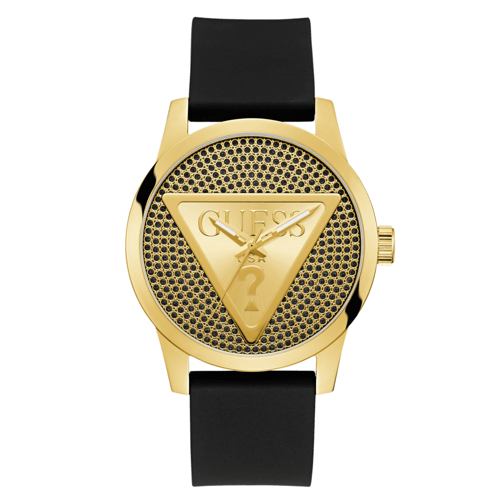 Guess Badge Glitz Black and Gold Watch GW0916G1 – Bevilles Jewellers