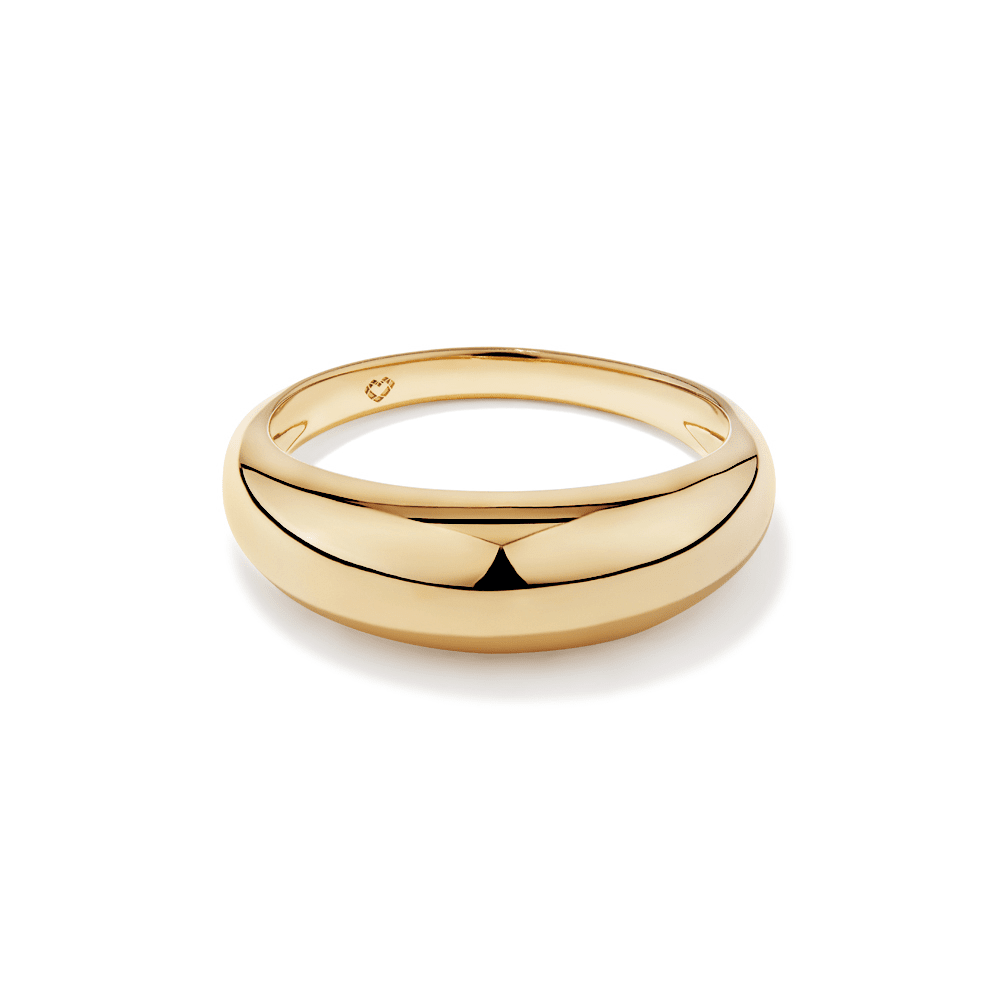Polished Dome Ring in 18kt Yellow Gold Plated Sterling Silver ...