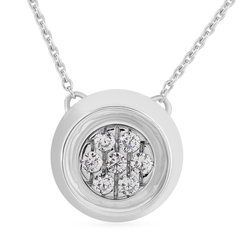 Bezel Set Slider Necklace with 0.10ct of Diamonds in Sterling Silver