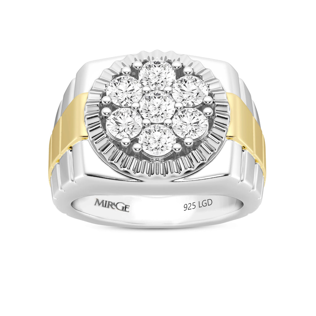 Men's Tablet Look Ring with 1.60ct of Laboratory Grown Diamonds in ...