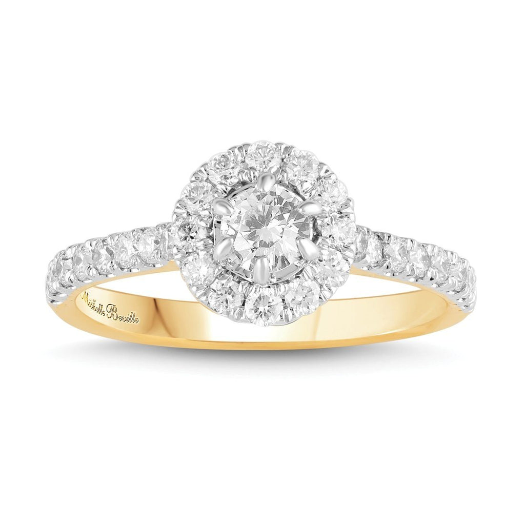 Love by Michelle Beville Halo Solitaire Ring with 0.90ct of Diamonds ...