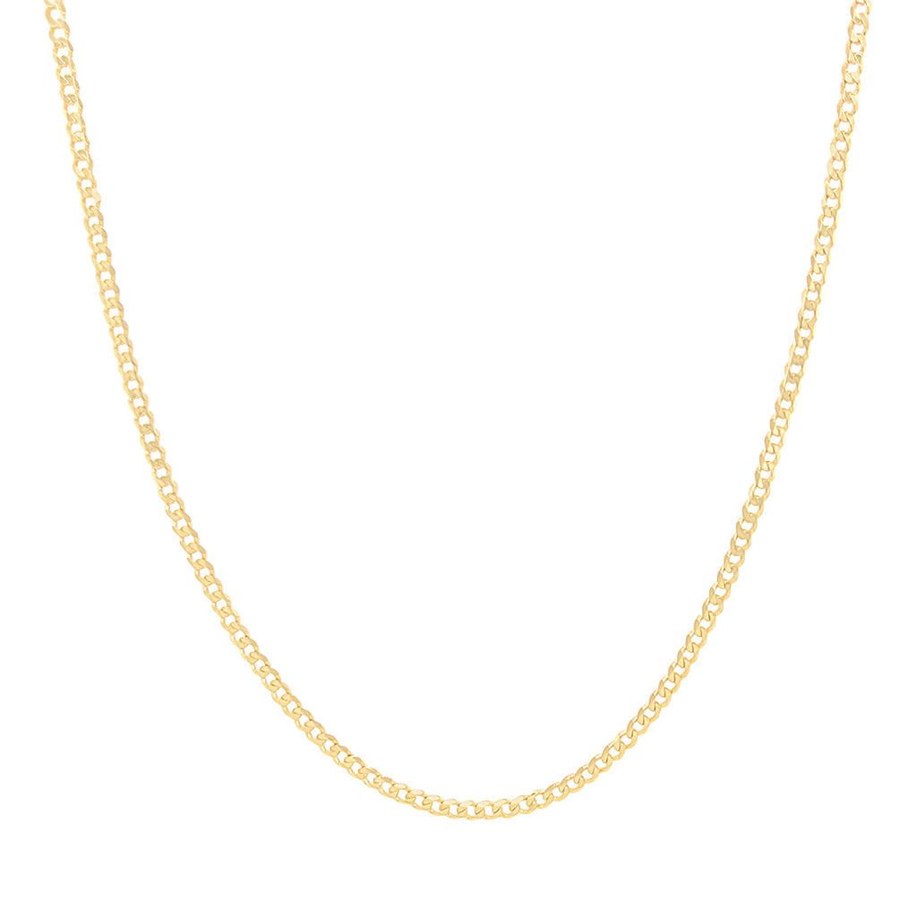 9kt Yellow Gold Rounded Curb Chain Necklace 40cm – Bevilles Jewellers