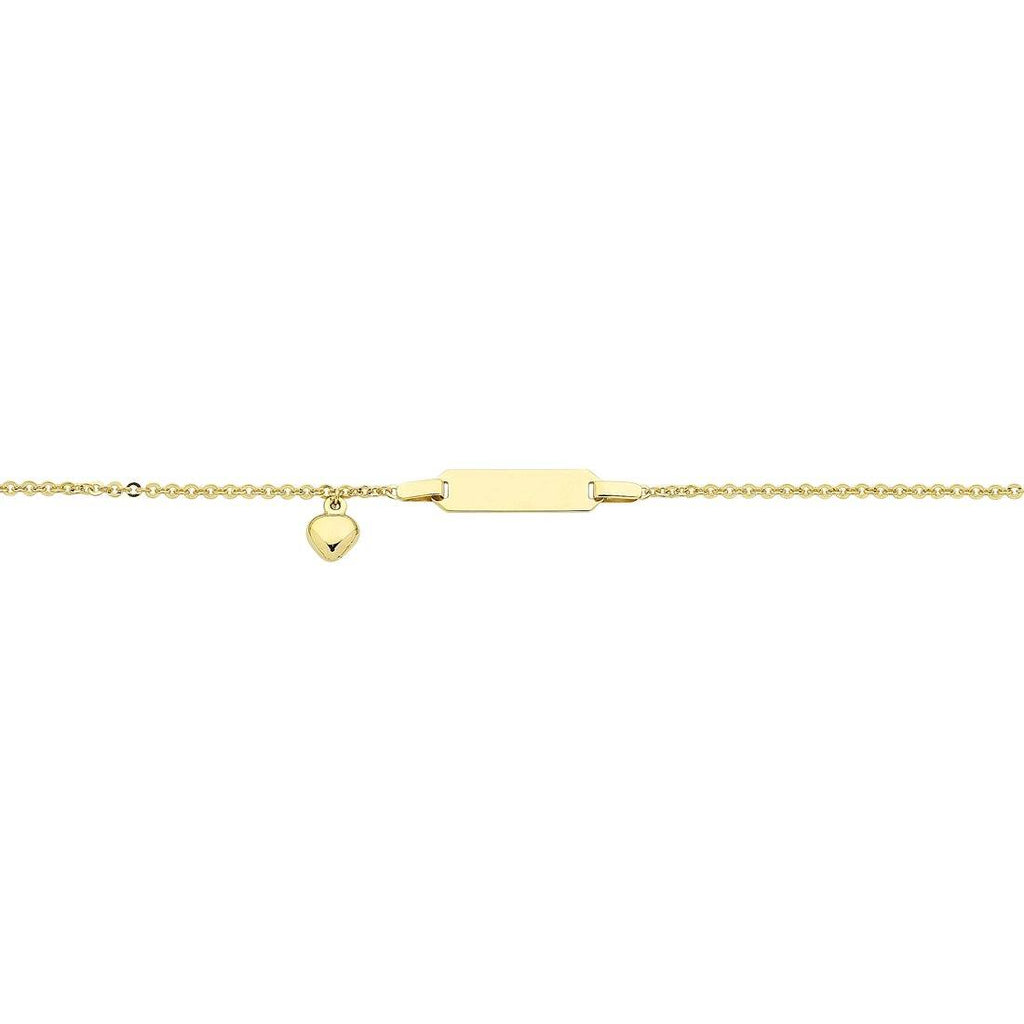 Children's 9kt Yellow Gold Silver Infused Heart ID Bracelet – Bevilles ...